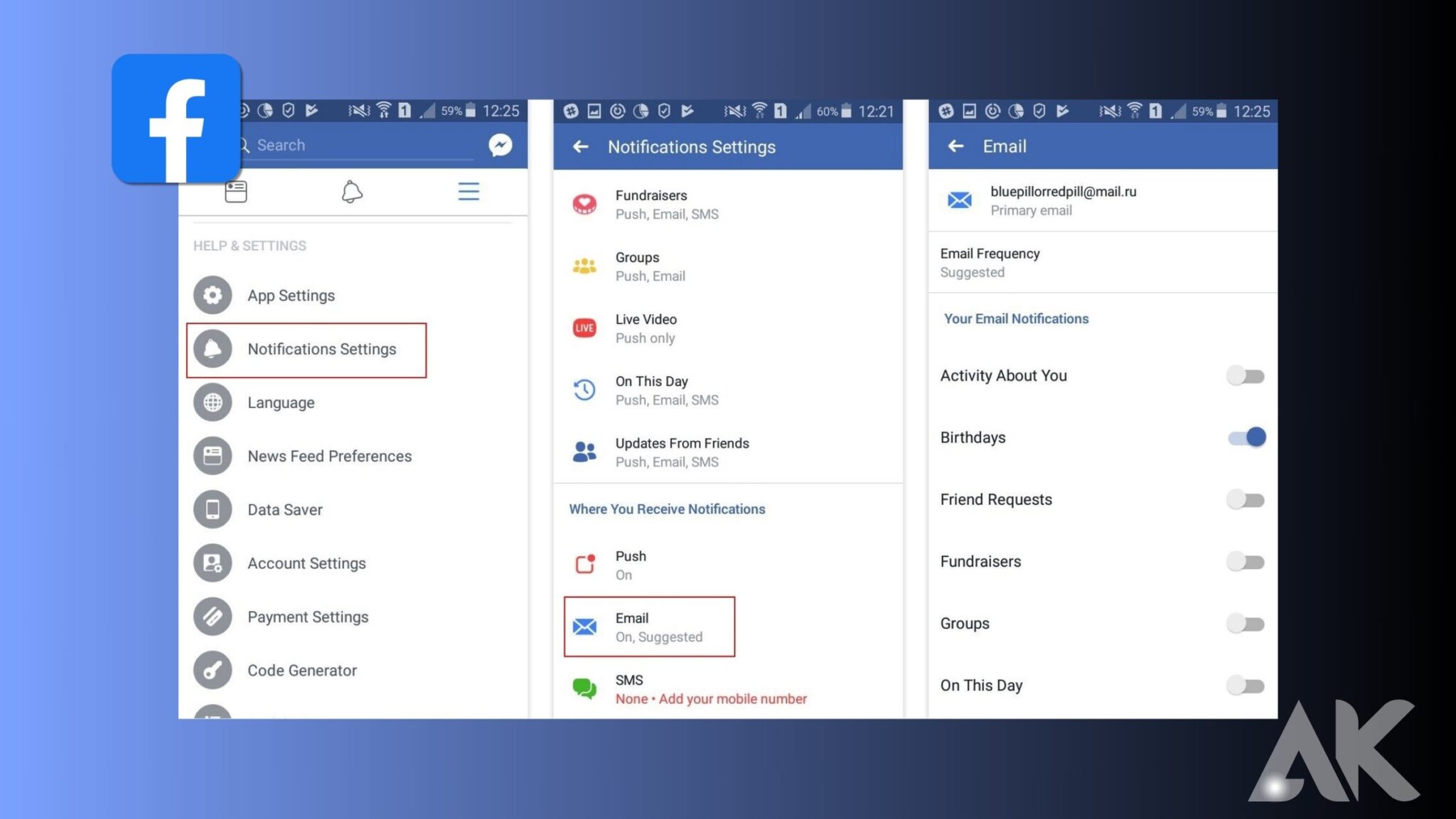 How to reset Facebook notification settings