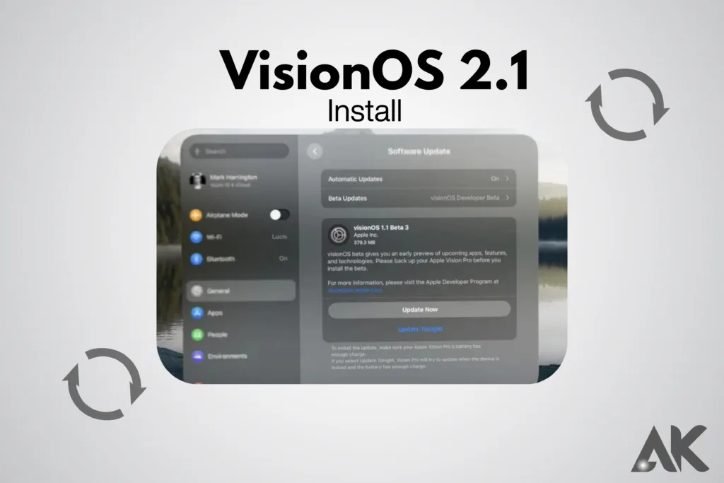 How to install vision os 2.1